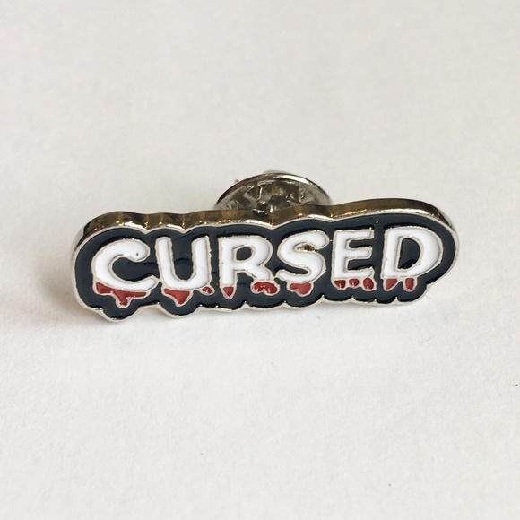 Jewelry | New Cursed Enamel Pin Black White Silver Red | Poshmark